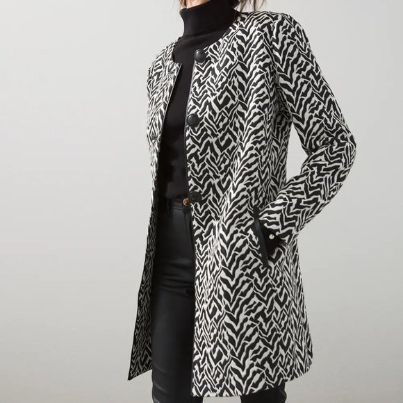 Chico's | Jackets & Coats | Nwt Chicos Jacquard Zebra Print Topper ...